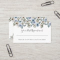 Blue Watercolor Floral Appointment Reminder Business Card | Zazzle