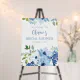 Blue Watercolor Floral Custom Shower Welcome Sign | Zazzle