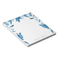 Blue watercolor floral Personalized Stationery Notepad | Zazzle