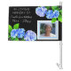 Blue Watercolor Floral Photo Bereavement | Funeral Car Flag | Zazzle