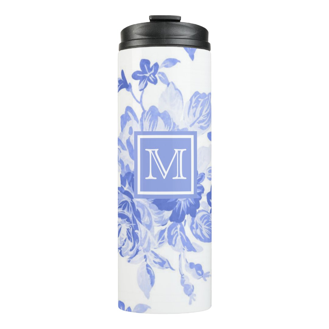 Blue Watercolor Floral | Thermal Tumblr Thermal Tumbler | Zazzle
