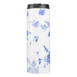 Blue Watercolor Floral | Thermal Tumblr Thermal Tumbler | Zazzle
