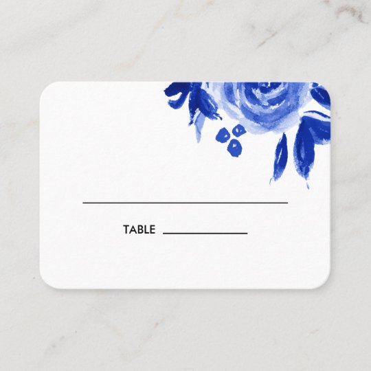 Blue Watercolor Floral Wedding Table Place Cards | Zazzle.com