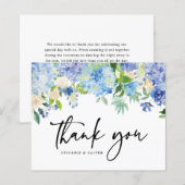 Blue Watercolor Hydrangea Winter Thank You Card | Zazzle