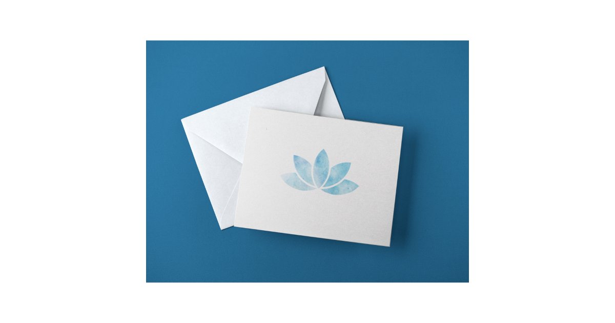 Blue Watercolor Lotus Flower Post Card | Zazzle