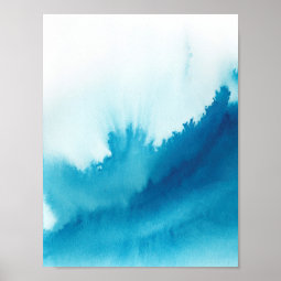 Blue Watercolor Poster | Zazzle