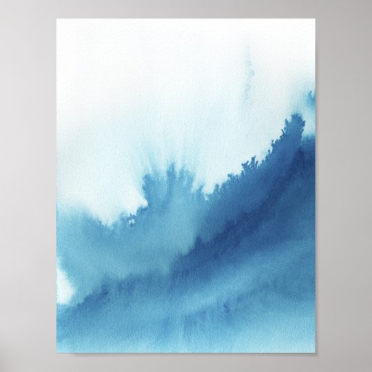 Blue Watercolor Poster | Zazzle.com