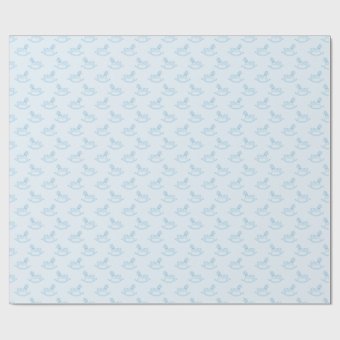 Blue Watercolor Rocking Horse Boy Baby Shower Wrapping Paper | Zazzle