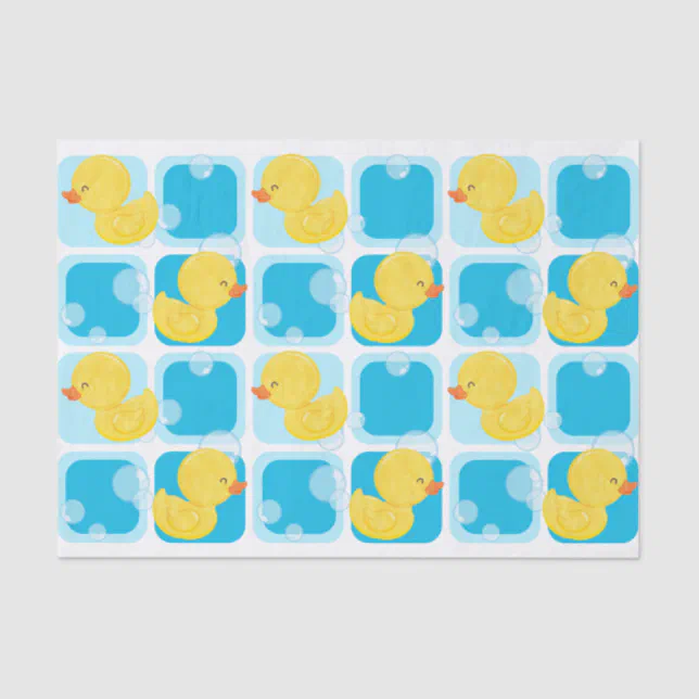 Blue Watercolor Rubber Ducky Tissue Paper | Zazzle