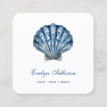 Blue watercolor seashell logo business card | Zazzle