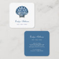 Blue watercolor seashell logo business card | Zazzle
