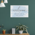 Blue Watercolor Silver Welcome Poster | Zazzle