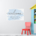 Blue Watercolor Silver Welcome Poster | Zazzle