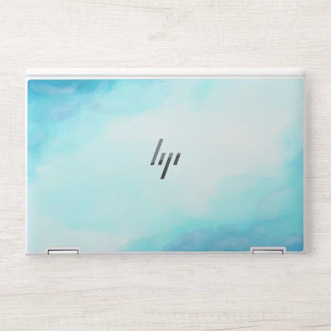 Blue Watercolor Sky Background HP Laptop Skin | Zazzle