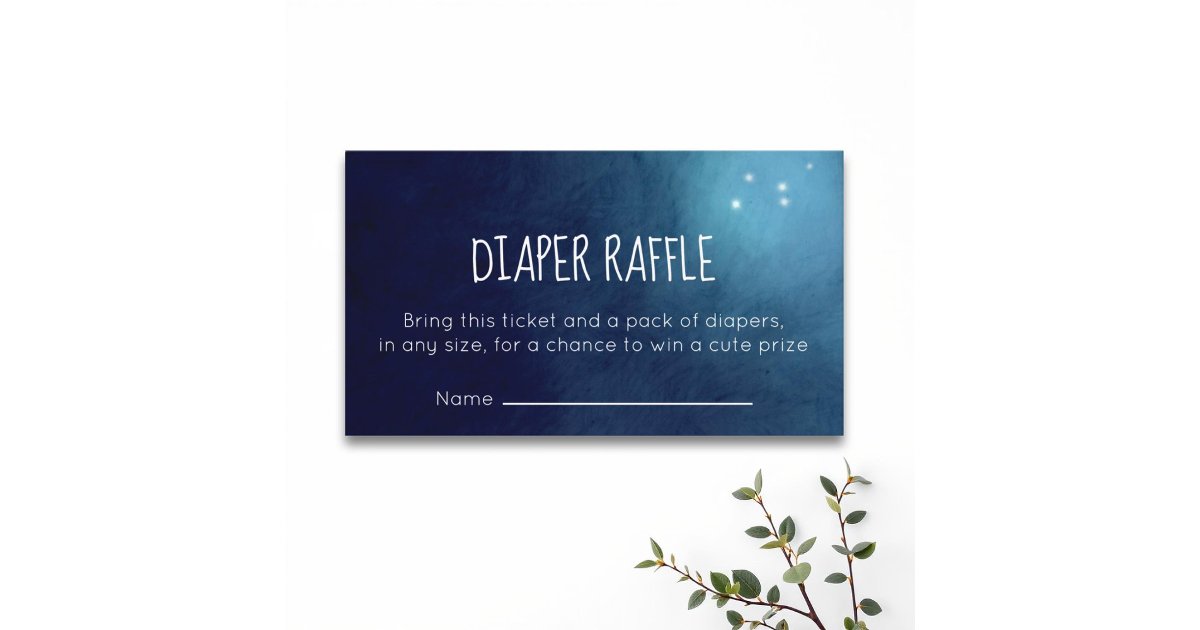 Blue Watercolor Sky Diaper Raffle Enclosure Card | Zazzle