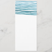 Blue Watercolor Stripes Menu Card | Zazzle