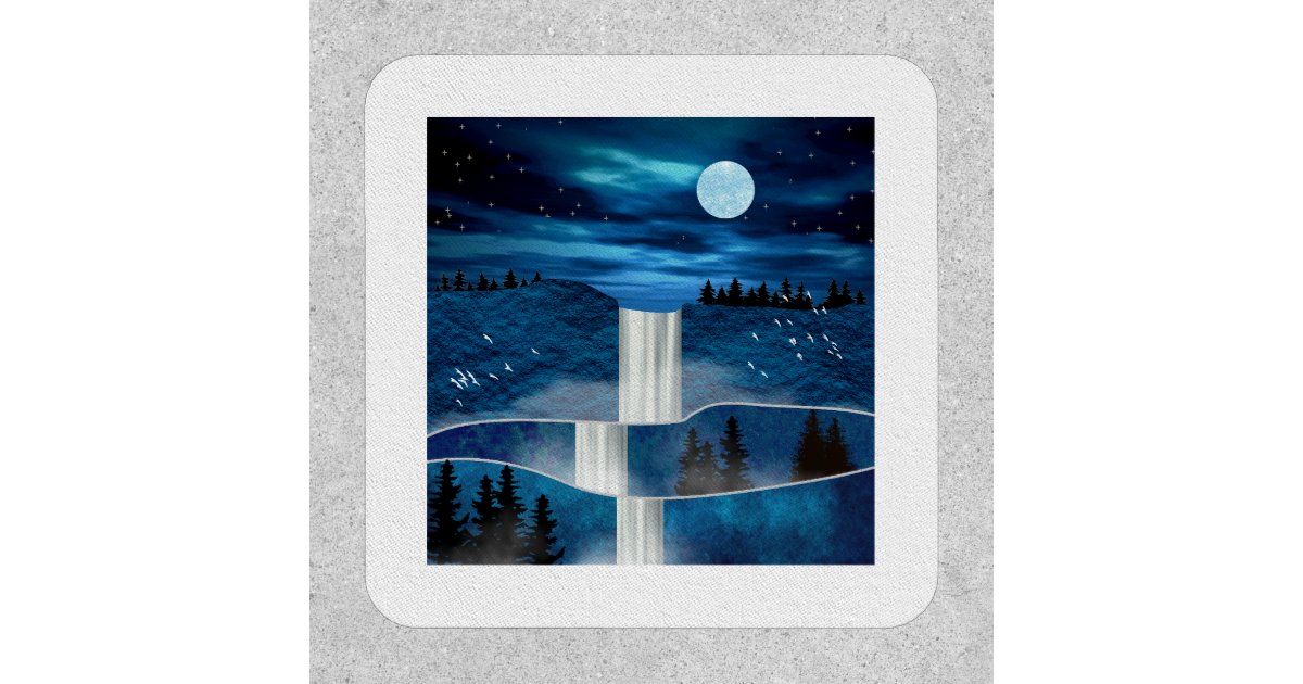 Blue Waterfall Patch | Zazzle