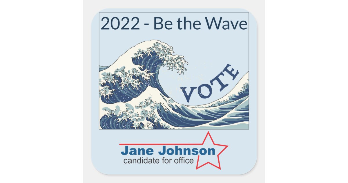 Blue Wave 2024 - customizable campaign sticker | Zazzle