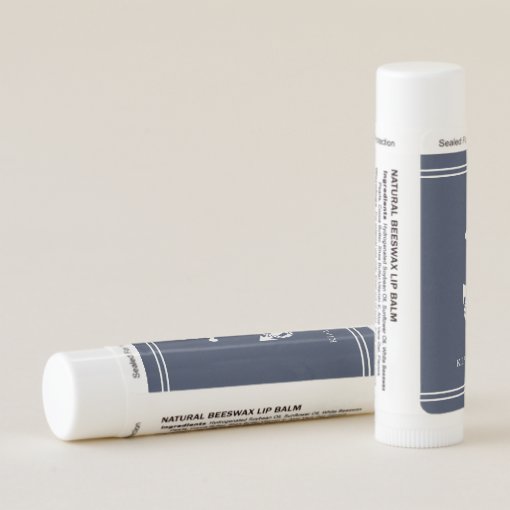 Blue Wave Anchor Wedding Wht/Navy ID836 Lip Balm | Zazzle