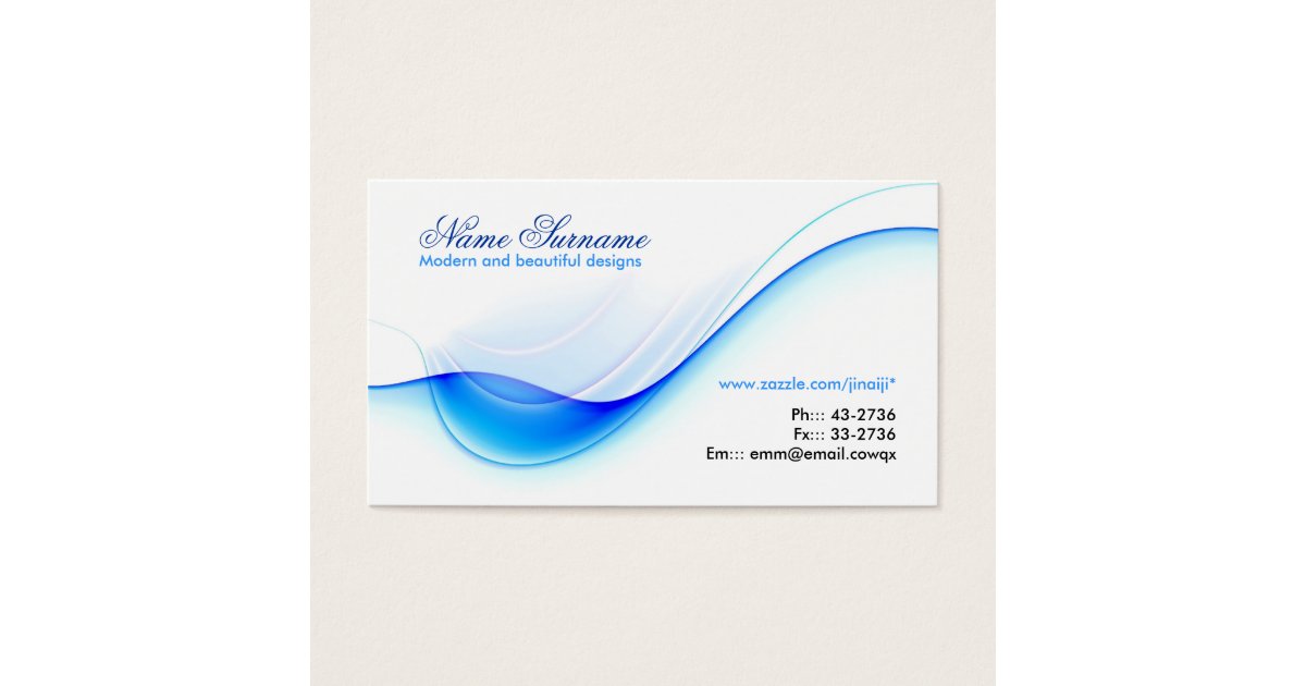 blue wave business card design | Zazzle.com