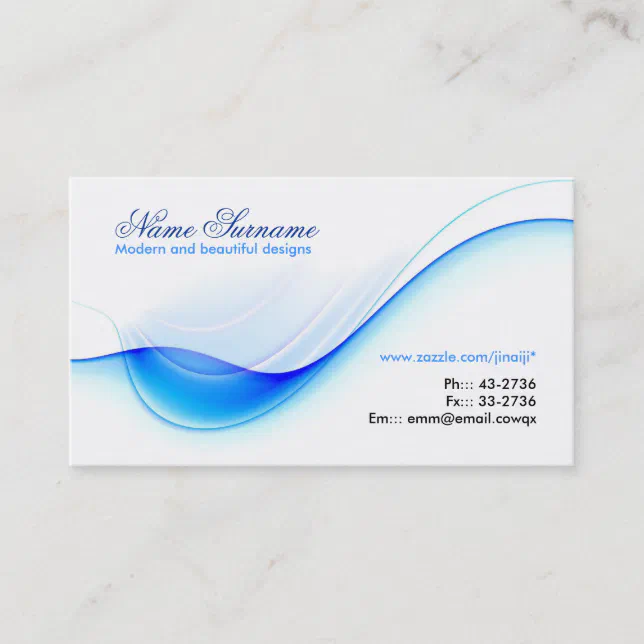 blue wave business card design | Zazzle