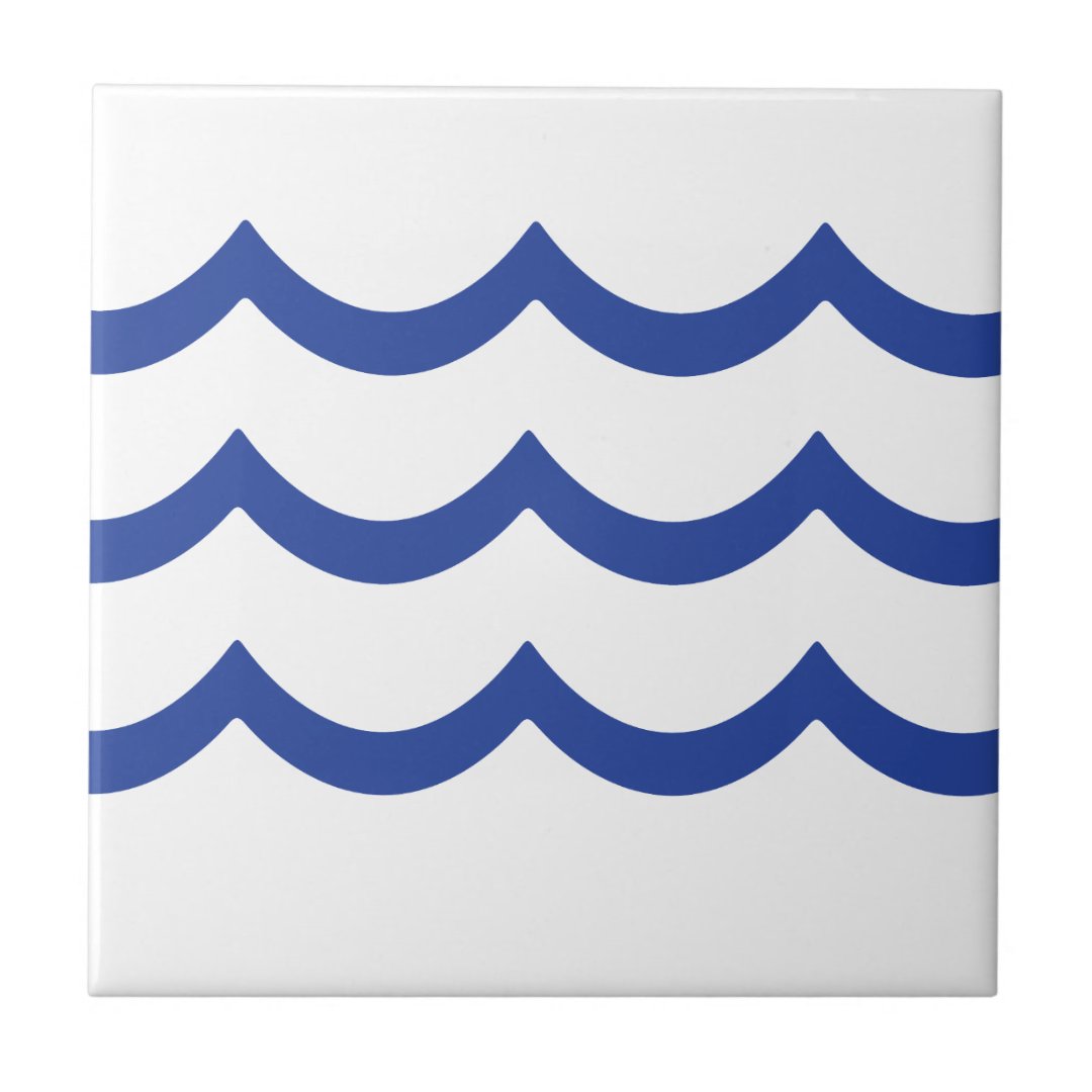 BLUE WAVE CERAMIC TILE | Zazzle