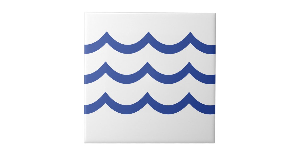 BLUE WAVE CERAMIC TILE | Zazzle