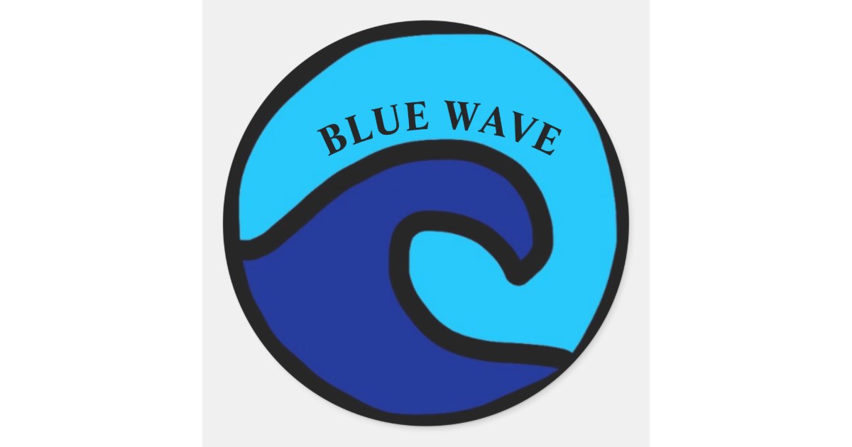 Blue Wave Classic Round Sticker | Zazzle