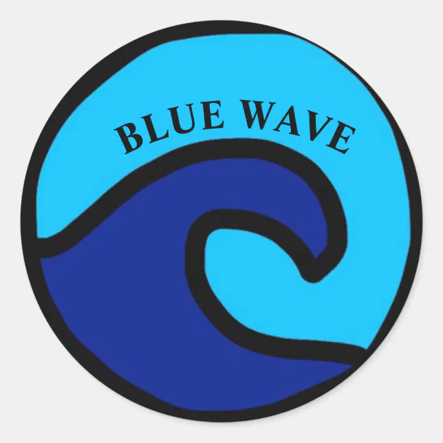 Blue Wave Classic Round Sticker | Zazzle