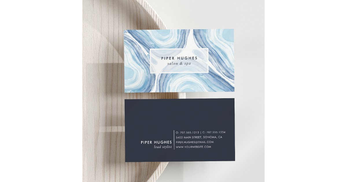 Blue Wave Geode Business Card | Zazzle