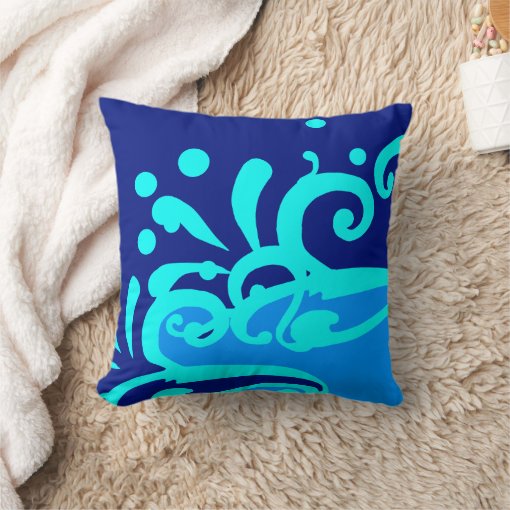 Blue wave pillows | Zazzle