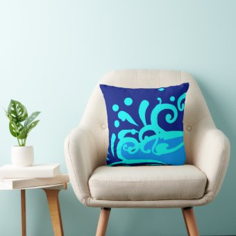 Blue wave pillows | Zazzle