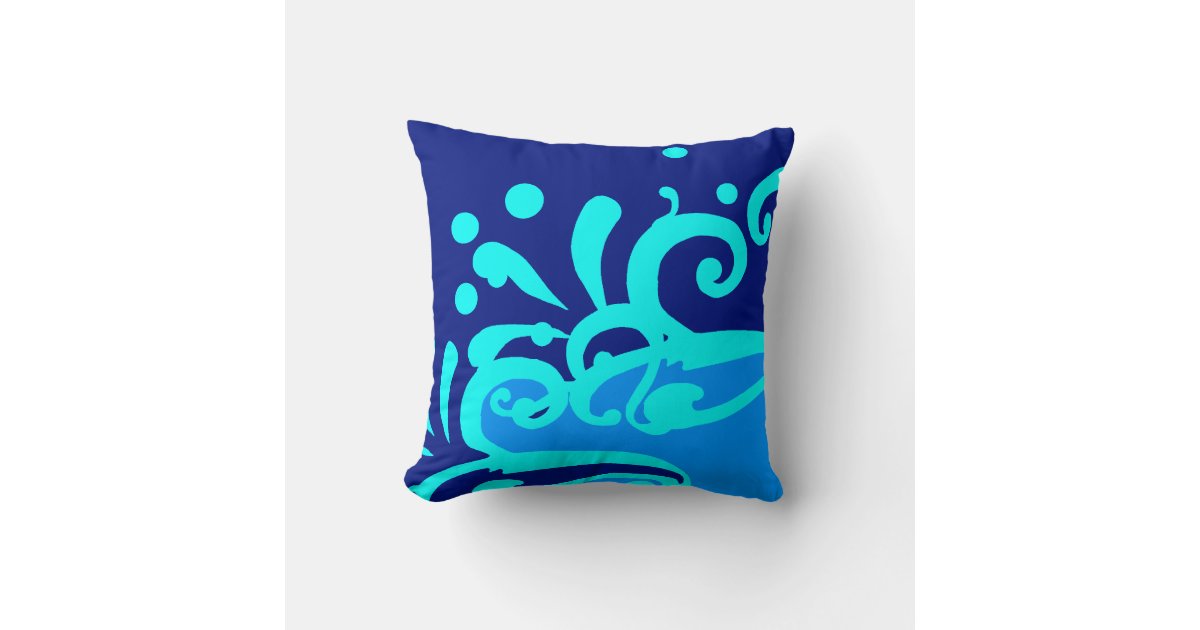 Blue wave pillows | Zazzle