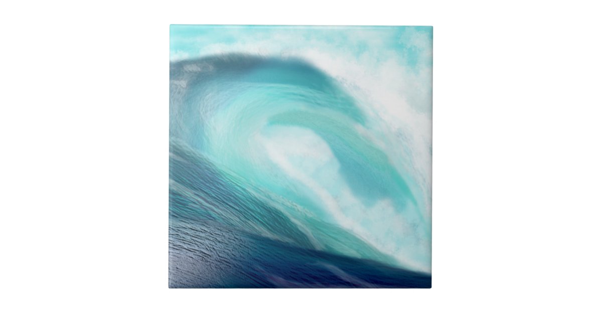 Blue Wave Tile | Zazzle