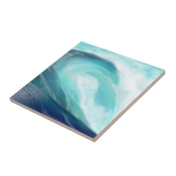 Blue Wave Tile | Zazzle