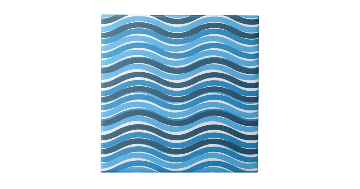 Blue Waves Ceramic Tile | Zazzle