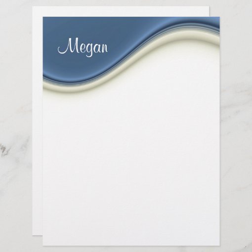 Blue Waves Personal Letterhead Stationery | Zazzle