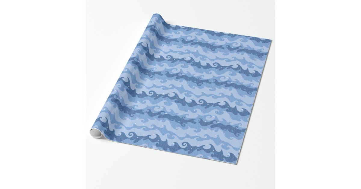 Blue Waves Wrapping Paper | Zazzle