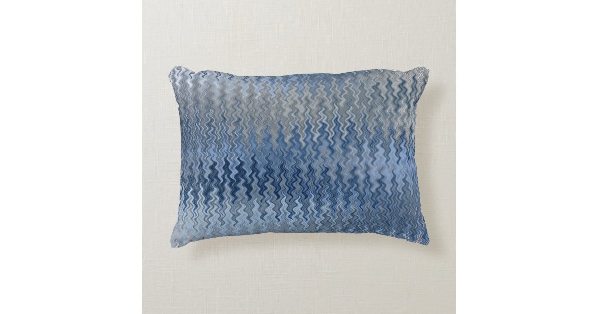 Blue Wavy Pattern Accent Pillow | Zazzle