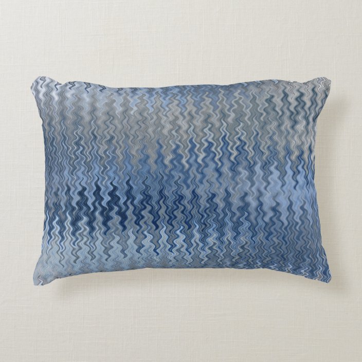 Blue Wavy Pattern Accent Pillow | Zazzle.com