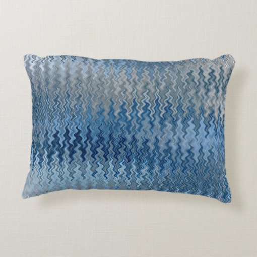 Blue Wavy Pattern Accent Pillow | Zazzle