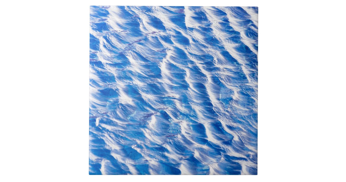 Blue wavy water tile | Zazzle