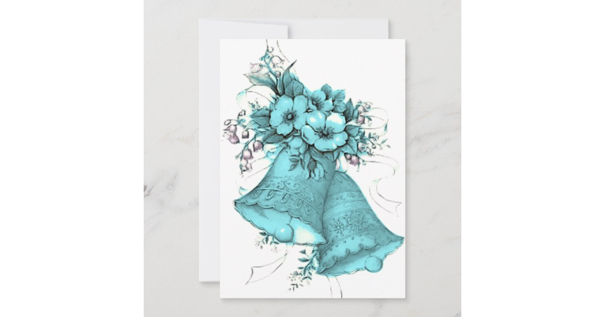 Blue Wedding Bells Invitation | Zazzle