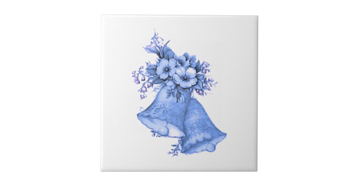 Blue Wedding Bells Tile | Zazzle