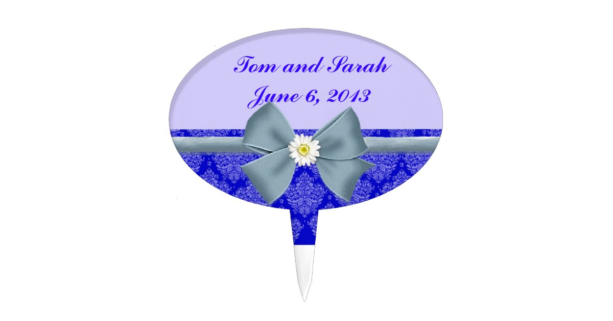 Blue Wedding Cupcake Cake Topper | Zazzle