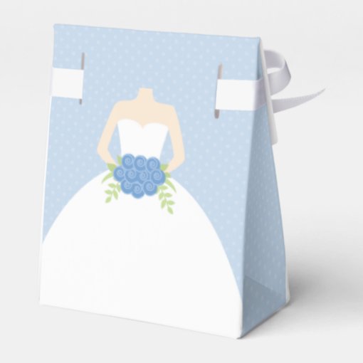 Blue Wedding Favor Boxes (Bridal Gown) | Zazzle
