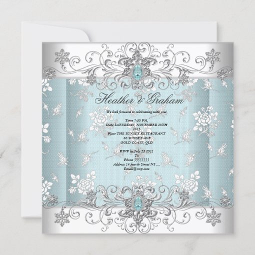 Blue Wedding Invitation | Zazzle