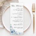Blue Wedding Menu Cards Template | Zazzle