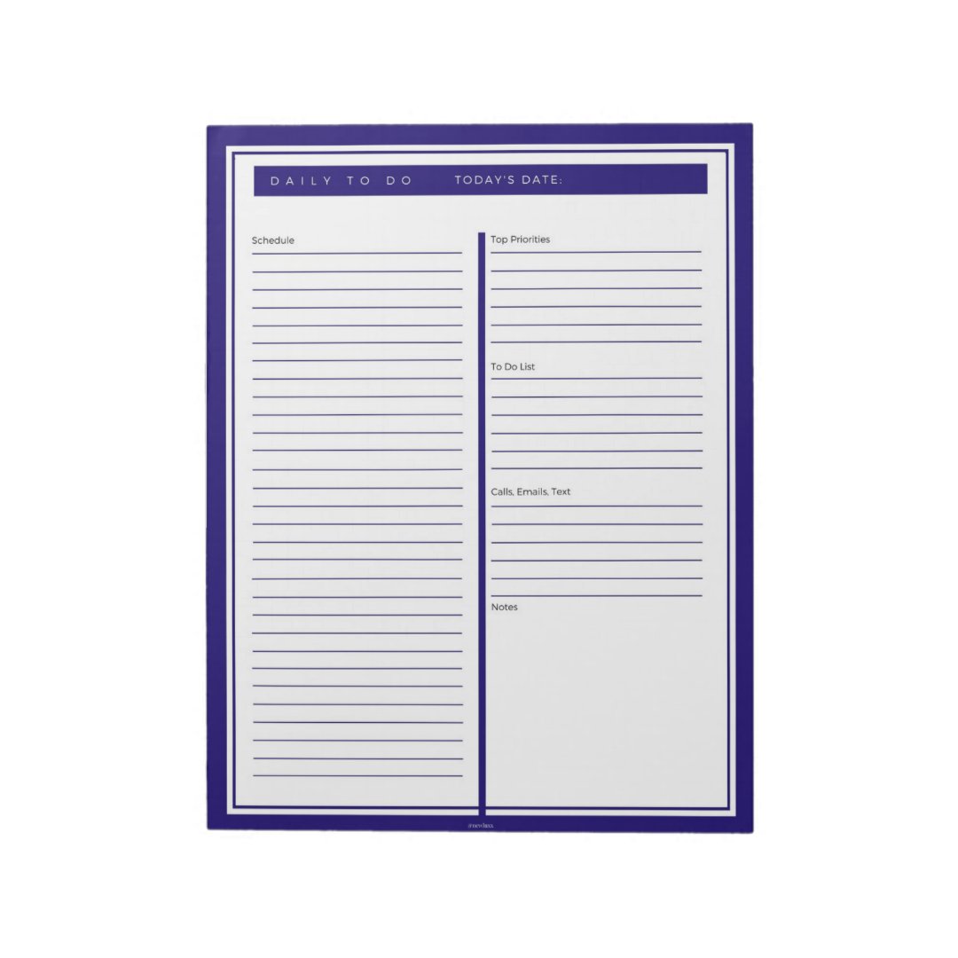 Blue Weekly To Do List Notepad | Zazzle
