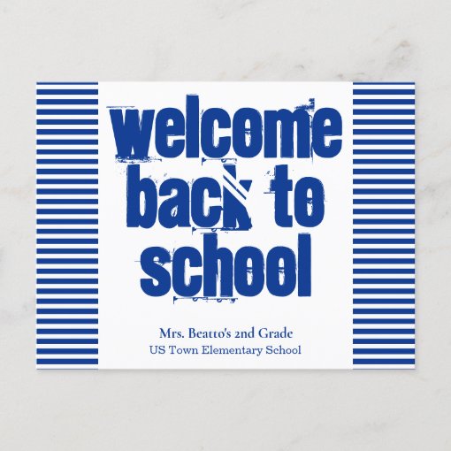Blue Welcome Back to School Postcard | Zazzle